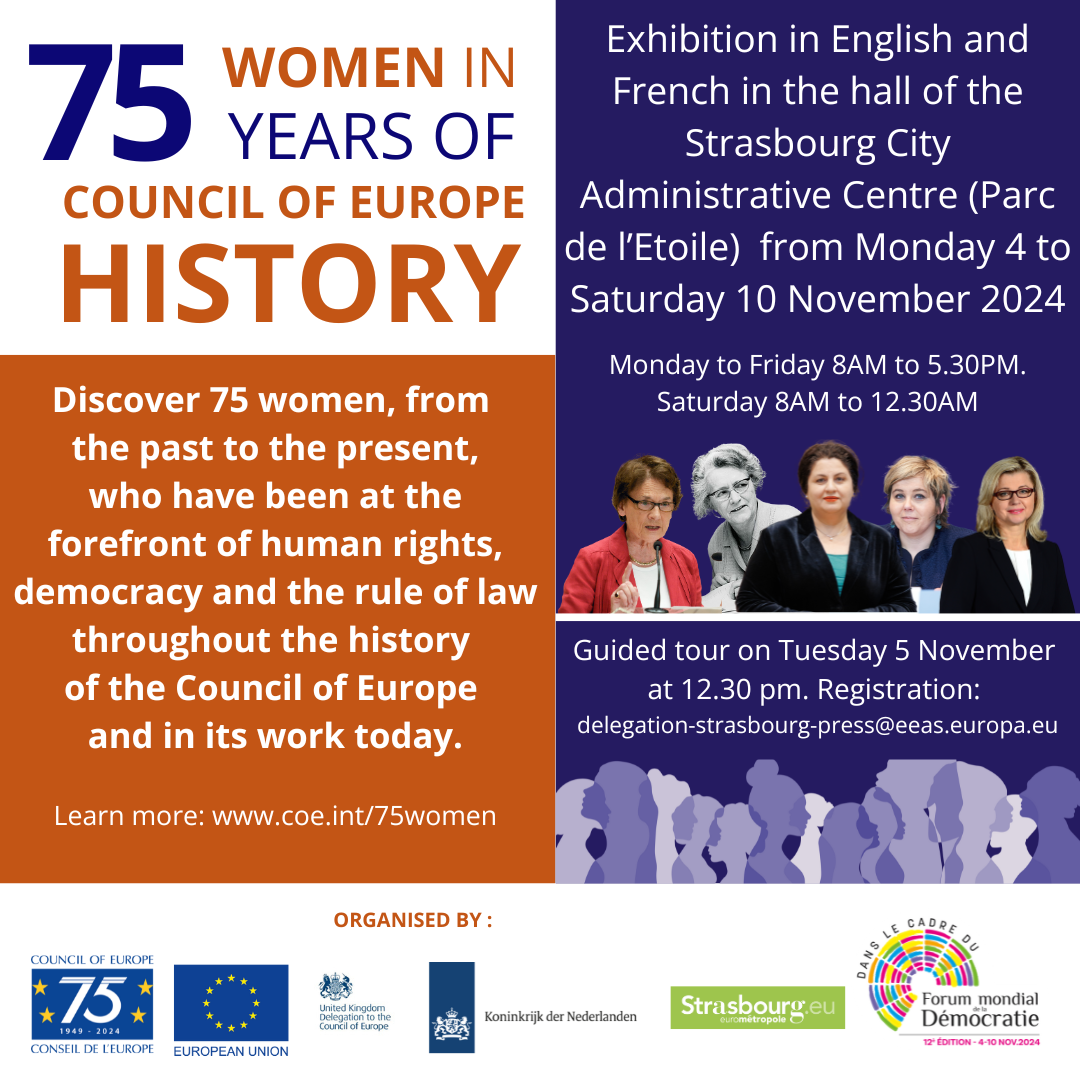 Exhibition “75 women in 75 years of Council of Europe history" | EEAS